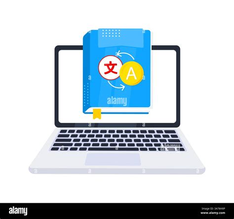 Online Language Course Digital Translation Service Concept Laptop