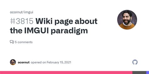 Wiki Page About The IMGUI Paradigm Issue Ocornut Imgui GitHub