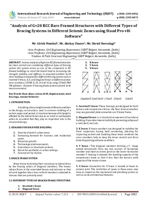 Pdf Irjet Analysis Of G 20 Rcc Bare Framed Structures With Different