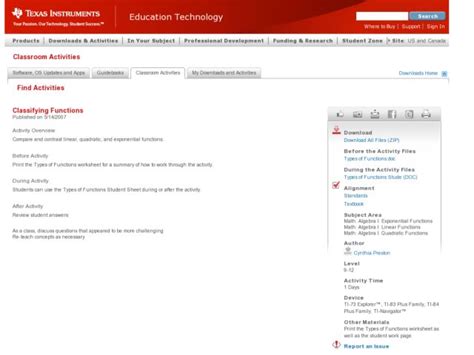 types of functions lesson plan for 11th higher ed lesson planet