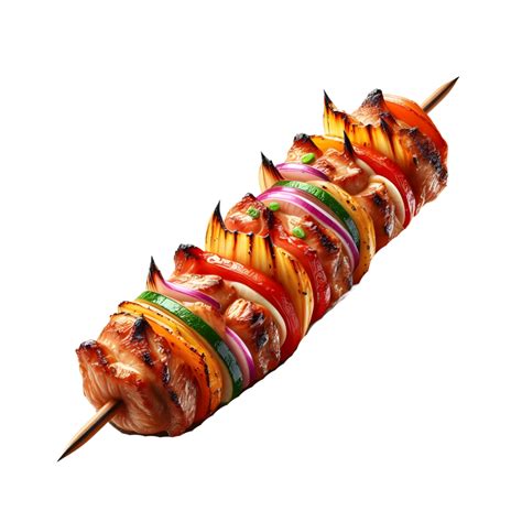 A Skewered Meat And Vegetables On A Stick 50382579 Png