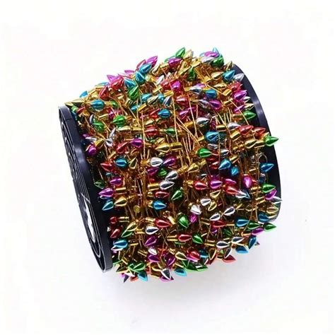 100cmbag Christmas Bullet Bead Chain Colored Electroplated Bead String