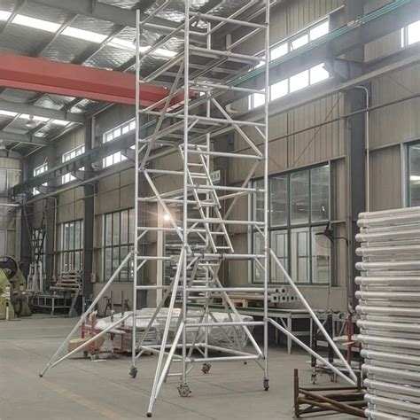 Aluminium Mobile Scaffolding Euro Scaffold Towers 6 Meter Double Width Scaffold Platform Frame