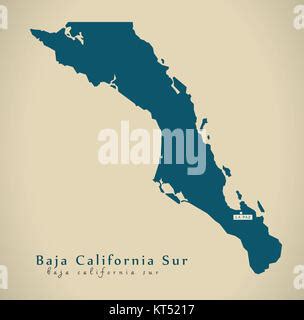Shape Of Baja California State Of Mexico With Its Capital Isolated On