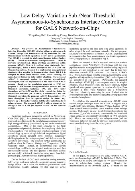 Pdf Low Delay Variation Sub Near Threshold Asynchronous To