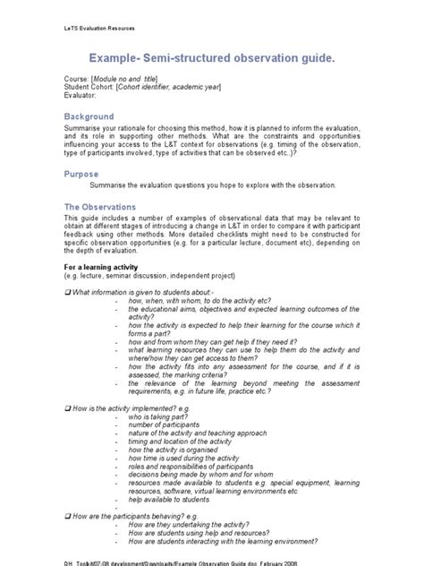 Pdf Example Observation Guide Dokumen Tips