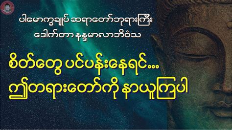 စိတ်၏ထွက်ပေါက်များ ပါမောက္ခချုပ်ဆရာတော် ဒေါက်တာ နန္ဒမာလာဘိဝံသ ေဒါက္တာ