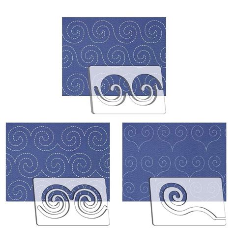 Kapyoo 프리 모션 퀼팅 눈금자 및 템플릿 3개 기계 퀼팅 퀼팅 용품 퀼팅 스텐실 미끄럼 방지 그립 티몬