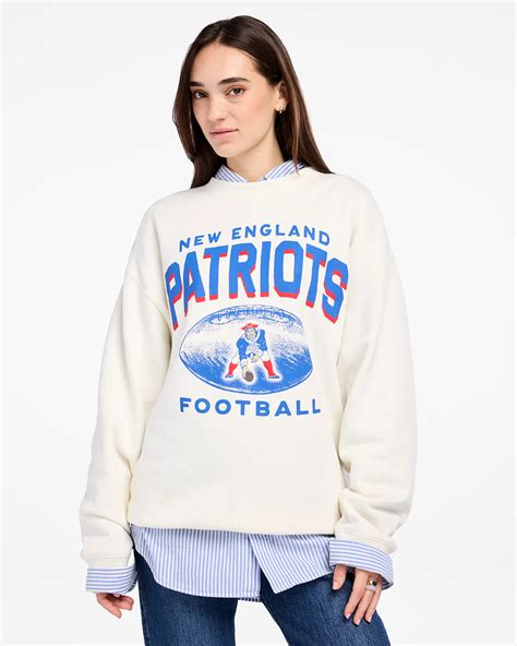 Patriots 2025 47 Brand Womens Arch Cloud Oversized Crewneck Pro