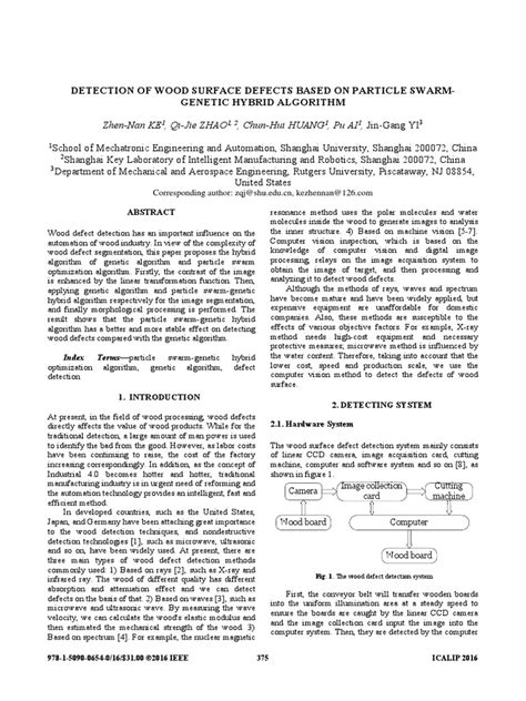 Detection Of Wood Surface Defects Based On Particle Swarmgenetic Hybrid Algorithm Pdf