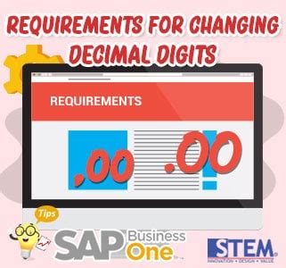 Requirements For Changing Decimal Digits In SAP Business One