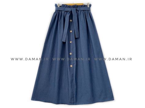 دامن جين جلو دکمه قد 90 كد 1805