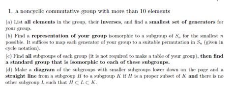 Solved 1 A Noncyclic Commutative Group With More Than 10