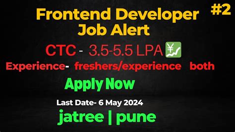 Frontend Developer Job Alert Pune 35 55 Lpa Frontend Jobopening Jobsearch Job Jobs