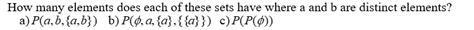 Solved How Many Elements Does Each Of These Sets Have Where Chegg Com
