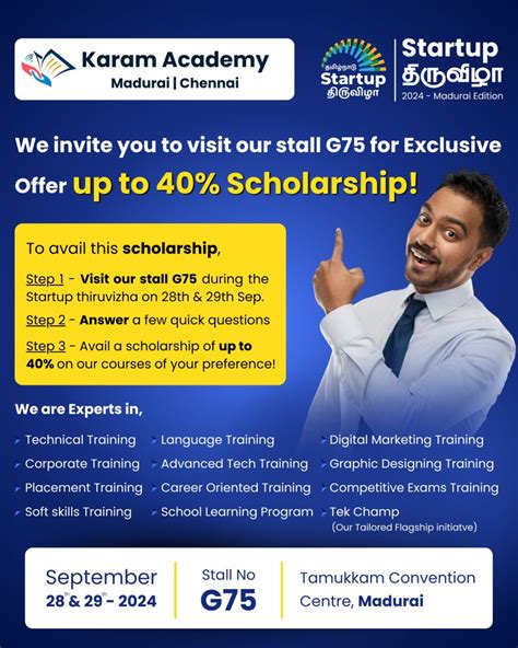 Karam Academy On Linkedin Karamacademy Exclusivescholarship Career Startupthiruvizha2024