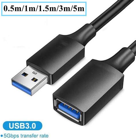 Usb Extension Data Cable Usb 3 0 Male To Female Adpter Cord For Pc Lap Evertronics