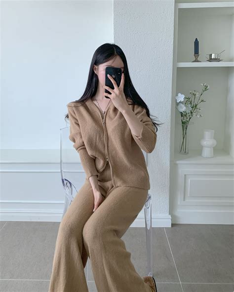 마농드제이 집업팬츠세트 루즈핏 크롭 후드 투웨이 니트집업 가디건 와이드 밴딩 롱 맥시 니트팬츠 투피스