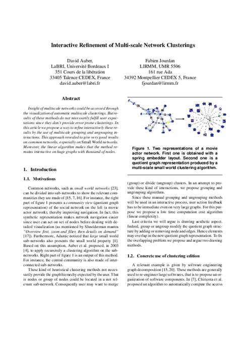 Pdf Interactive Refinement Of Multi Scale Network Clusterings