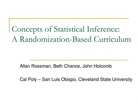 Ppt Concepts Of Statistical Inference A Randomization Based