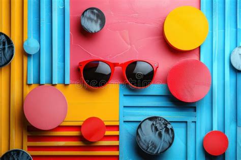 Colorful Geometric Shapes Abstract Design Composition For Backgrounds Stock Illustration