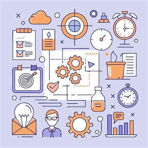 Premium Vector Business Workflow Concept With Various Icons In Flat Design