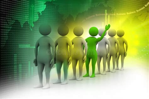 3d People In Queue Stock Illustration Illustration Of Cute 40958120