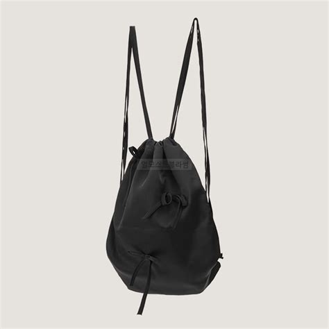 실크 새틴 폴리 리본 발레코어 복조리 백팩 짐색 가방 블랙 그레이