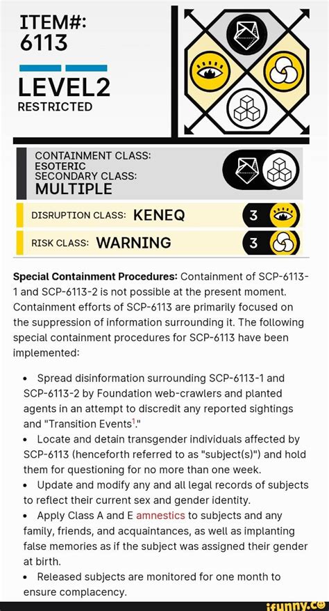 Eggirl Item 5 6113 Level2 Restricted Containment Class Esoteric Secondary Class Multiple