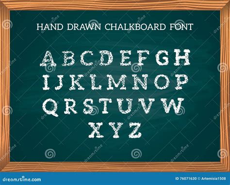 Chalkboard Font Typography Alphabet With Illustrations 200056148