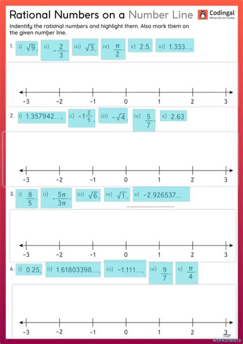 M G06m04l09 Wa01 Understanding Rational Numbers 3 Interactive Worksheet Topworksheets
