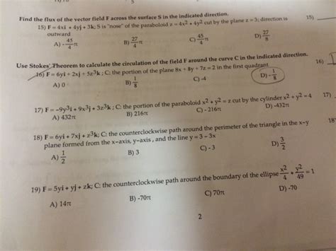 solved find the flux of the vector field f across the