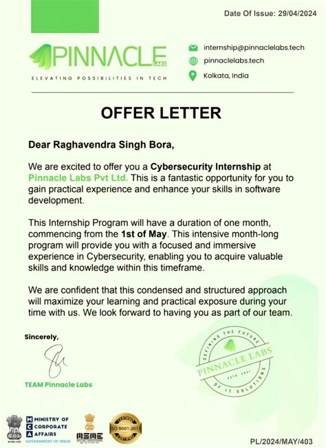 raghavendra singh bora on linkedin pinnaclelabs internship2024