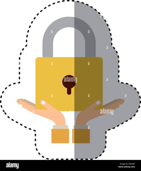 Silhouette Monochrome With Closed Padlock Stock Vector Image And Art Alamy