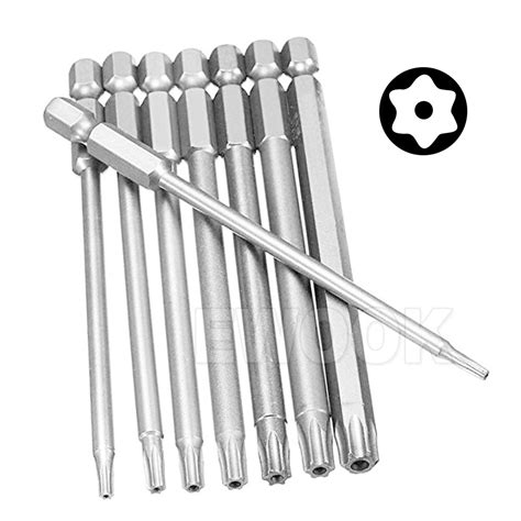 8x T8 T40 Torx Screwdriver Bit Set Hex Security Magnetic Head 100mm