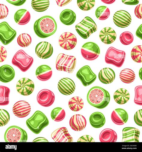 Vector Candy Seamless Pattern Square Repeating Fruit Candies