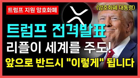 코인 리플 Xrp 리플 Xrp 엑스알피 코인전망 목표가 트럼프가 나선다 밀어준다 앞으로 모든 화폐는 0에 수렴할 수도 Youtube