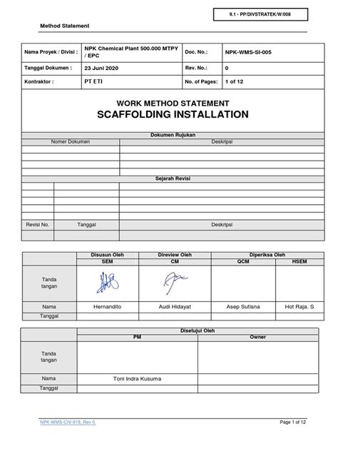Scaffolding Installation Planning Pdf