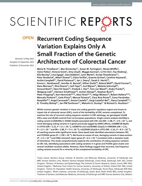 Solution Recurrent Coding Sequence Variation Explains Only A Small