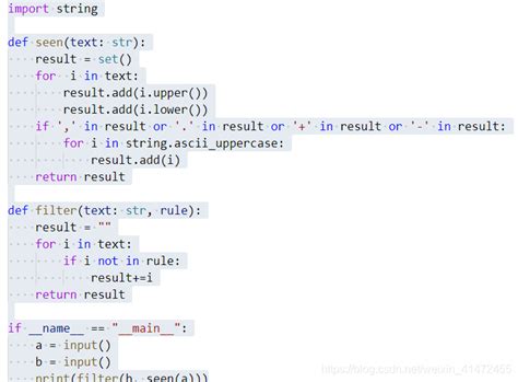 Pat 1033 旧键盘打字 20分 Python实现pat 1033 Python Csdn博客