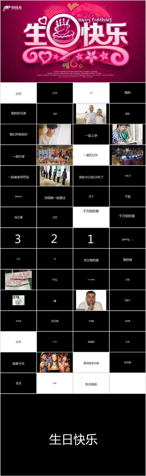 宽屏 169动态模板powerpoint 2007创意通用生日祝寿故事ppt的课件图片 Ppt模板下载 变色龙ppt