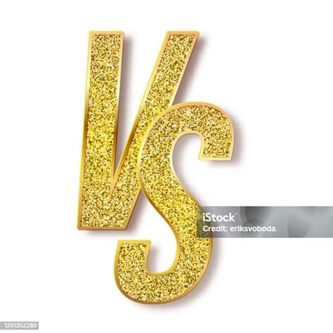 문자 Vs 반짝이는 질감 흰색 배경에 격리 된 대전의 황금 기호입니다 벡터 일러스트레이션 Eps10 Championship에 대한 스톡 벡터 아트 및 기타 이미지 Istock