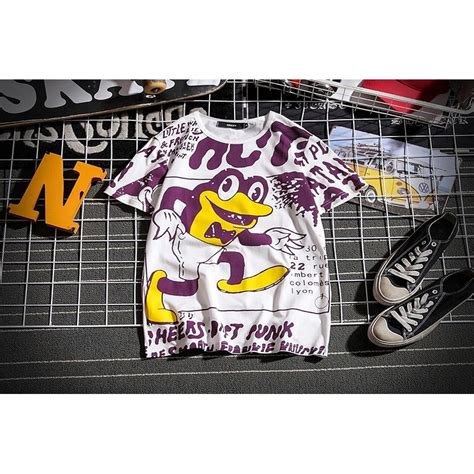 ♪~ เสื้อยืดแนวสตรีทสีขาว ลายกบ สกรีนลายทั้งตัว เนื้อผ้าคอตตอน ~ ♪ Shopee Thailand