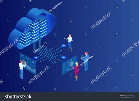 Isometric Cloud Computing Concept Represented By Stock Illustration 2026559201 Shutterstock