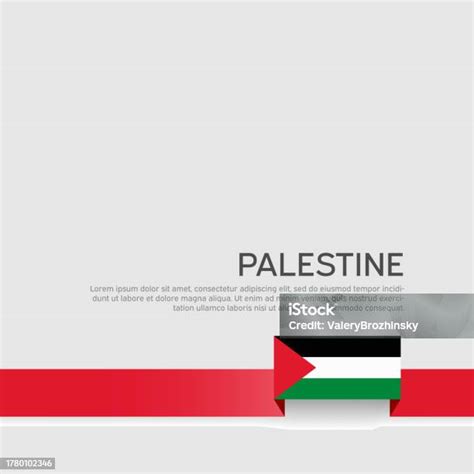 흰색 배경에 팔레스타인 국기입니다 팔레스타인 브로셔 벡터 디자인 서식 파일입니다 비즈니스 책자 표지 팔레스타인 깃발이 있는 리본