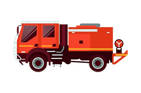 빨간 소방차 응급 차량 현대 평면 스타일 벡터 일러스트 레이 션입니다 소셜 미디어 템플릿 계단에 대한 스톡 벡터 아트 및 기타