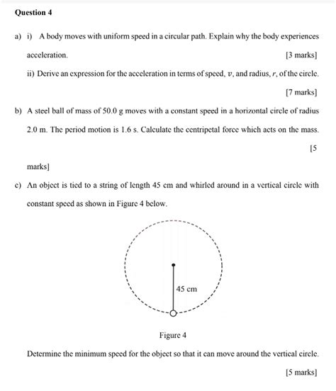 Solved Question A I A Body Moves With Uniform Speed In A Chegg