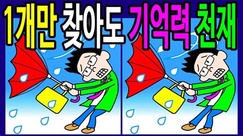 🌈【틀린그림찾기치매예방】 60대 1개도 못 찾으면 기억력 부족 치매 예방 퀴즈 다 찾으면 아이큐 160 도전 【다른그림찾기두뇌운동】 Find The 3