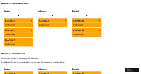 react kanban board examples codesandbox