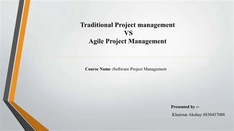 Traditional Project Management Vs Agile Project Management Pptx
